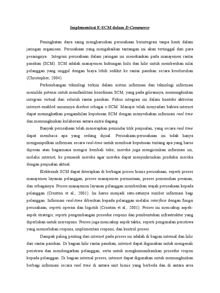 Tema E-SCM Dalam Industri E-Commerce | PDF