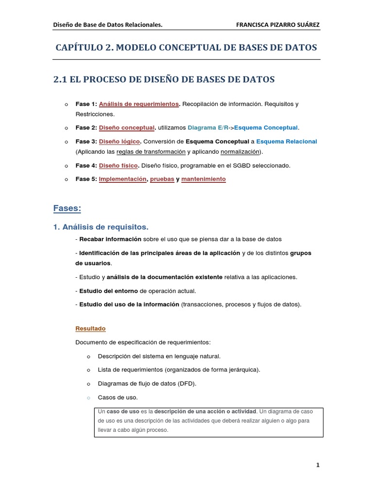 MODELO CONCEPTUAL de Bases de Datos | PDF | Bases de datos | Base de ...