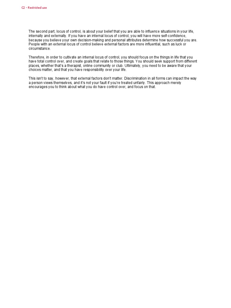 Locus of Control | PDF