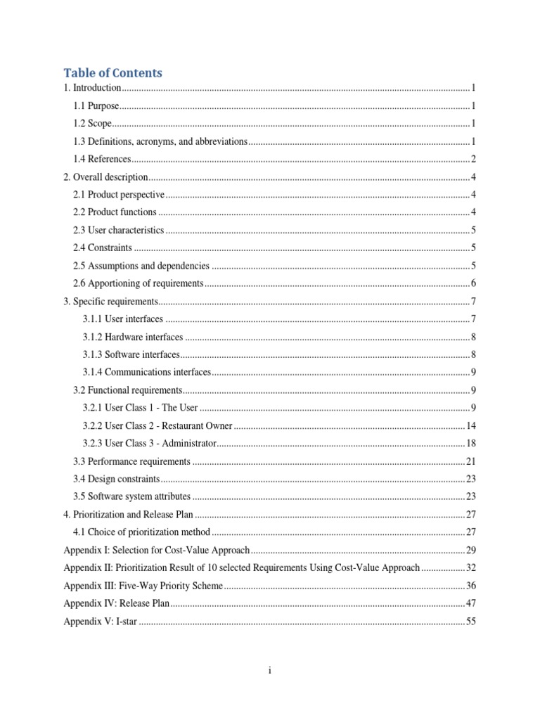 SRS-Example-Amazing Lunch Indicator-V1 | PDF