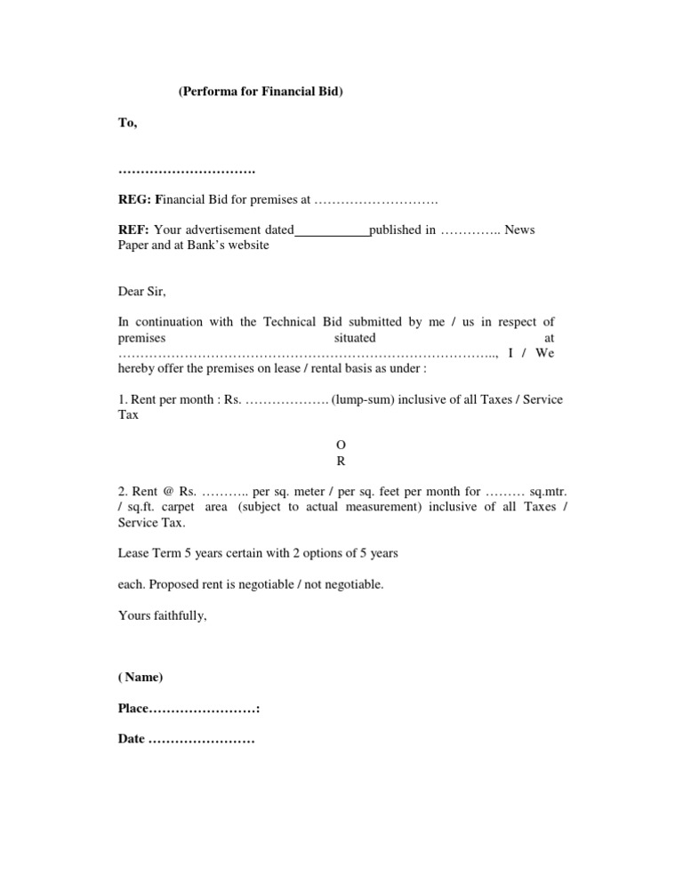 Financial Bid | PDF