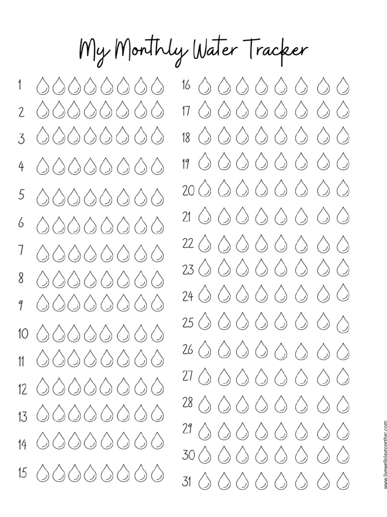 Printable Monthly-Water-Tracker | PDF