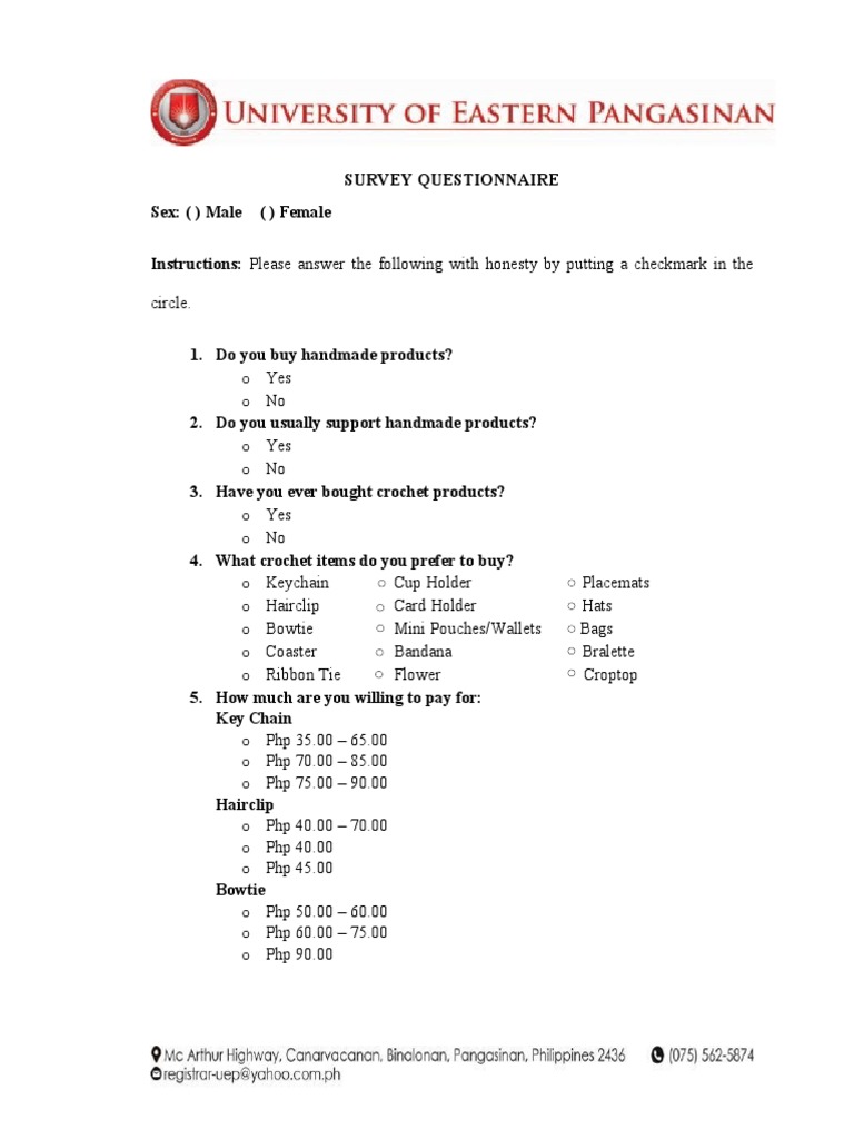 Survey Questionnaire 2 | PDF