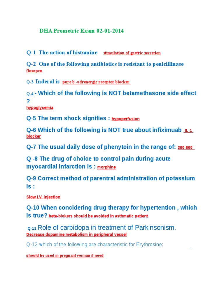 Dha SCFHS Pharmacy Exam 1 | PDF | Mass Concentration (Chemistry ...