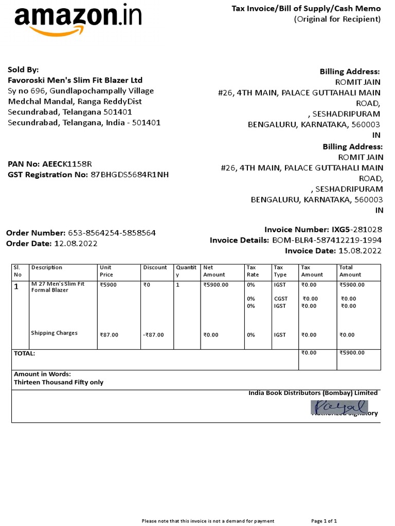 Amazon Blazer | PDF | Invoice | Public Finance