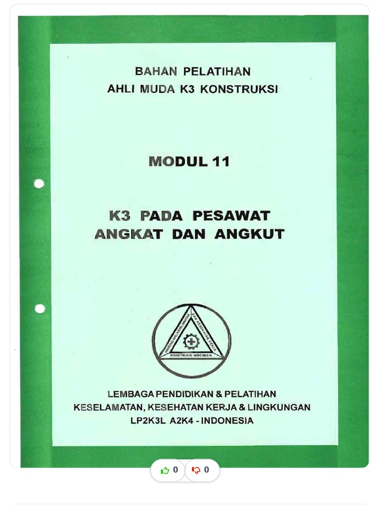 Modul 11 k3 Pada Pesawat Angkat Dan Angkut - Compress | PDF