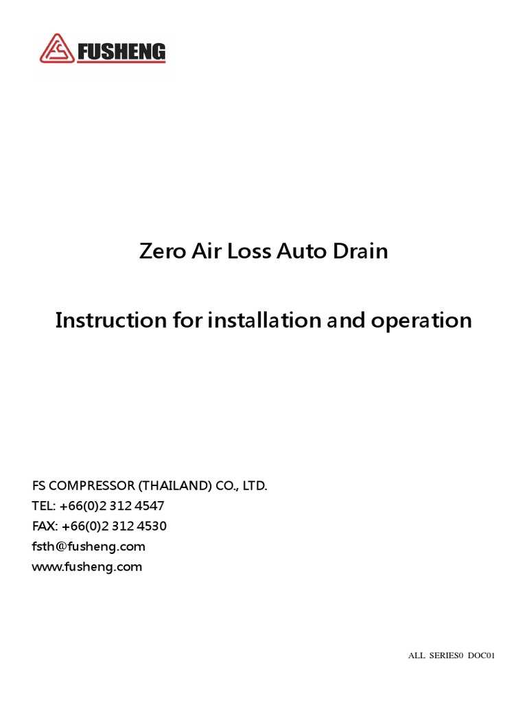 7.1FA Zero Loss Auto Drain User Guide | PDF | Valve | Electricity
