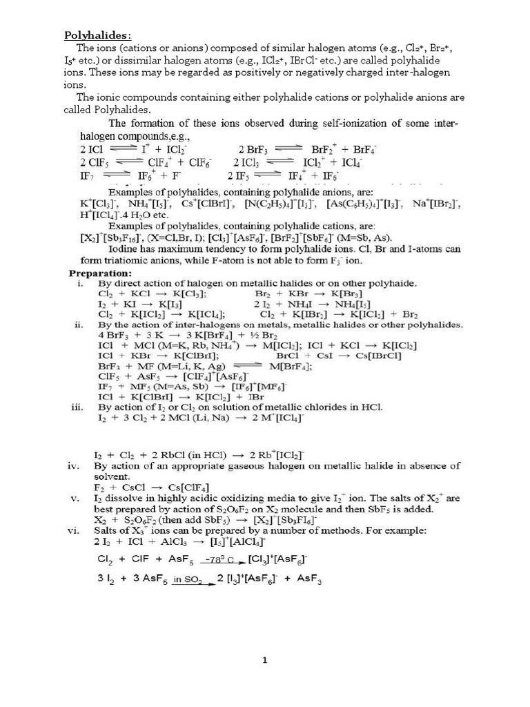 Polyhalides | PDF | Ion | Atoms