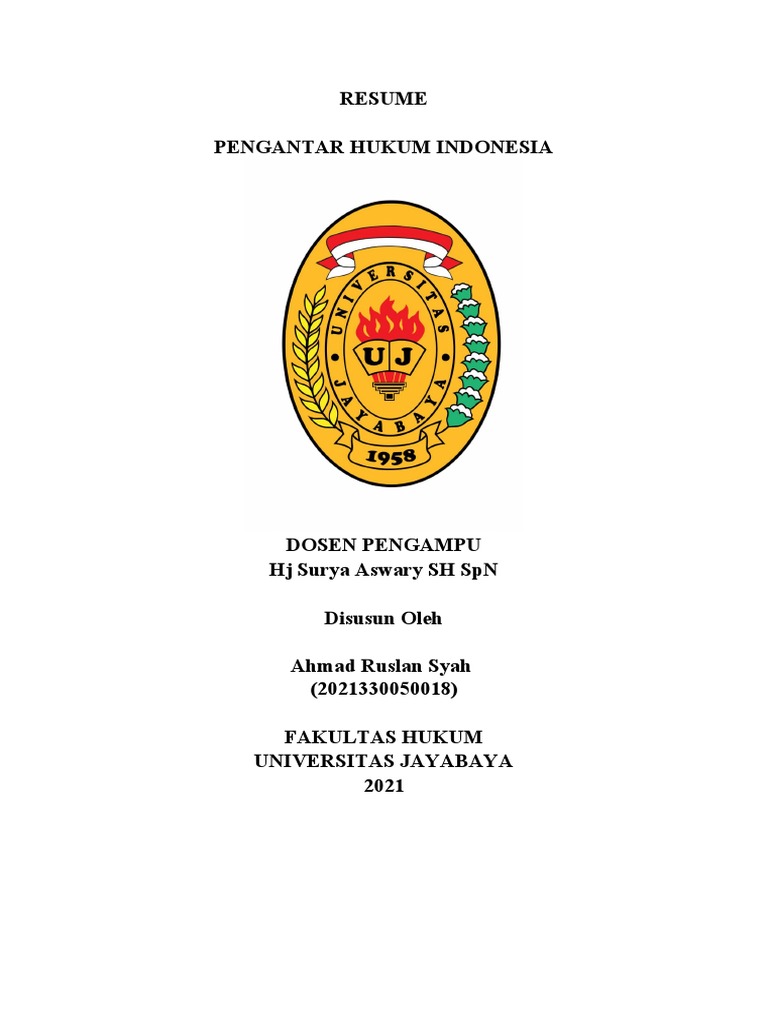 Ahmad Ruslan Syah (2021330050018) Resume Phi | PDF | Ilmu Sosial | Hukum