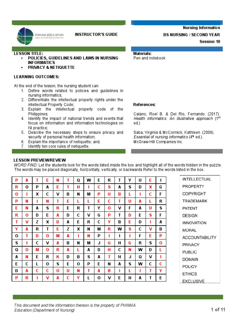 Session 10 IG Nursing Informatics PDF | PDF | Health Informatics ...