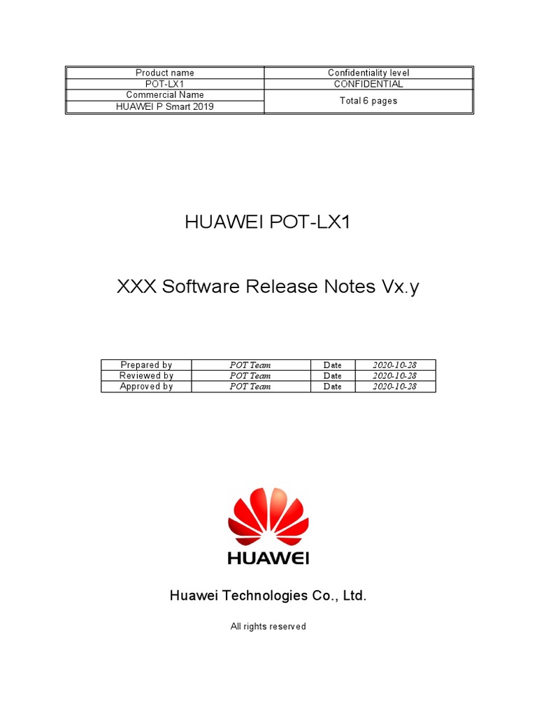 POT-LX1 Firmware Release Notes | PDF | Computer Science | Information ...