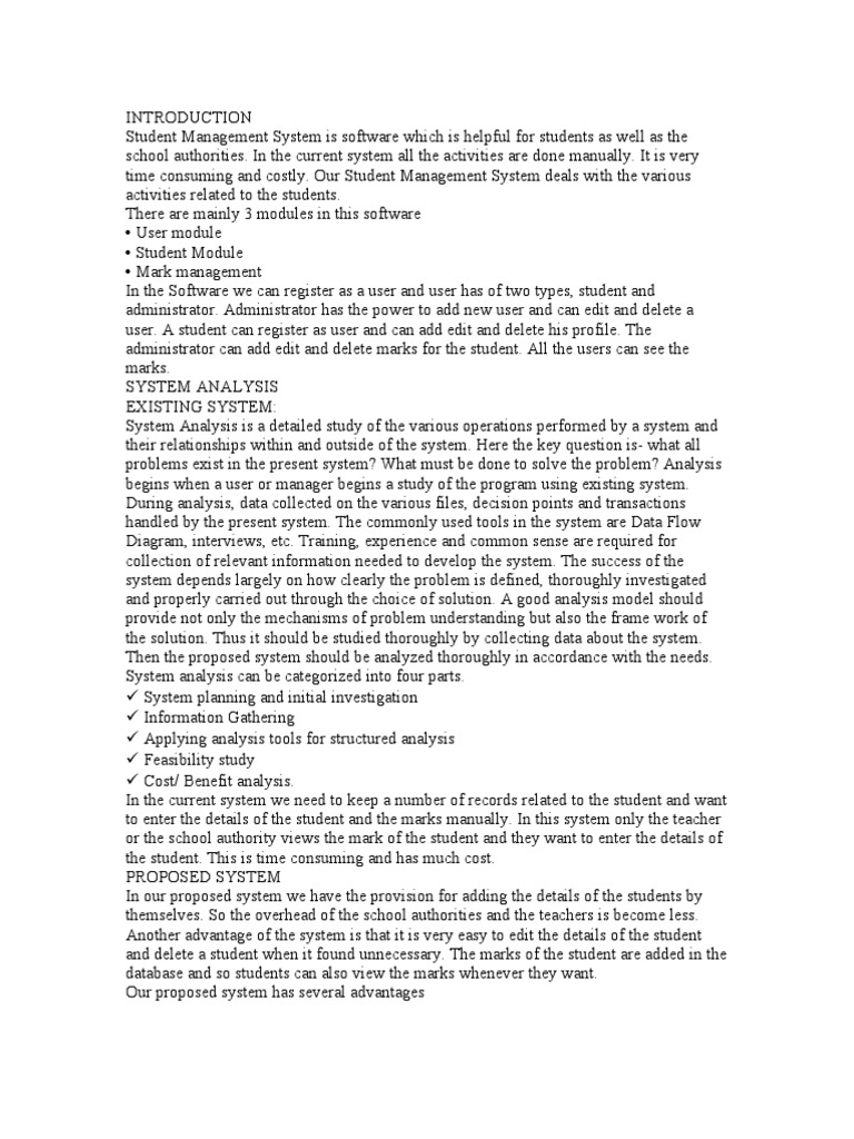 Student Management System Introduction | PDF | System | Databases