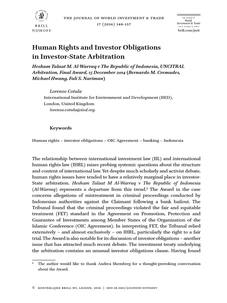 Journals Jwit 17 1 Article-P148 8-Preview | PDF | Arbitration | Justice