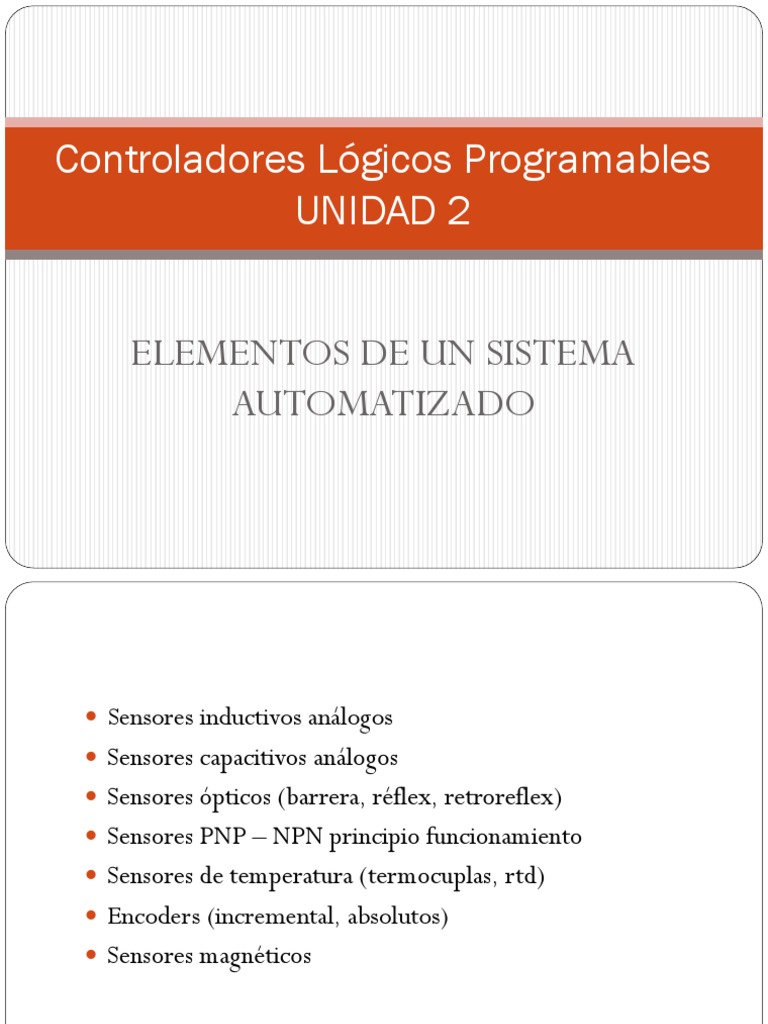 Controladores Lógicos Programables PLC-1 UNIDAD 2 | PDF | Ingenieria ...