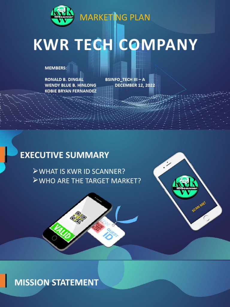 KWR Tech ID Scanner Marketing Plan | PDF | Marketing | Image Scanner