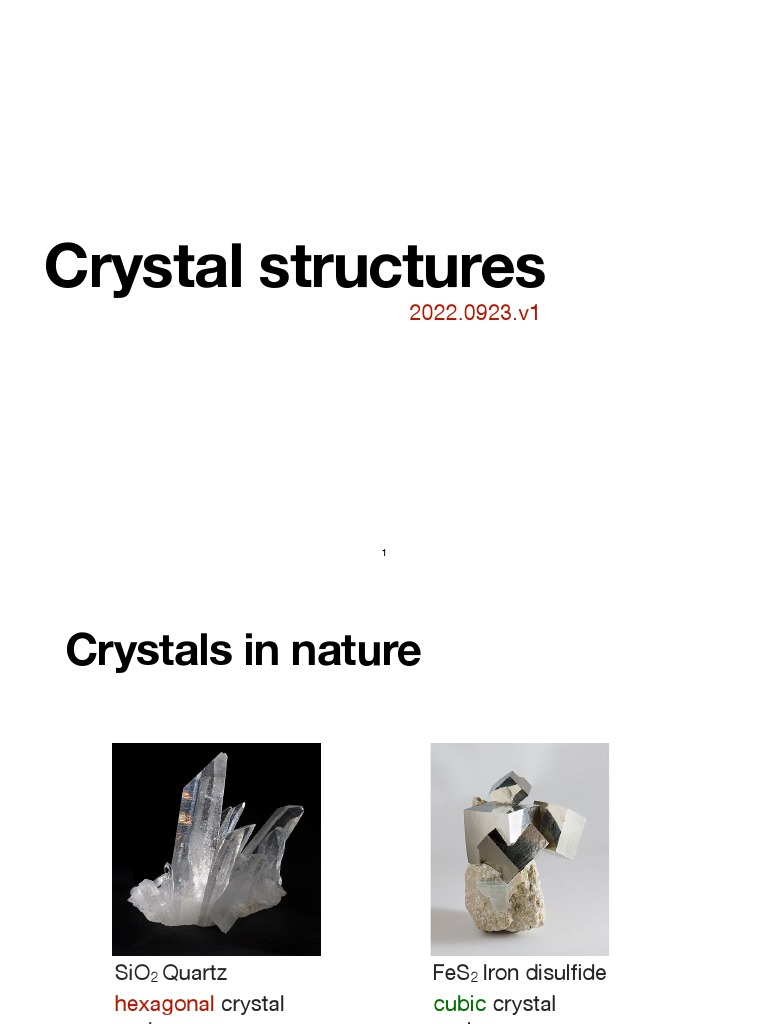 Crystal Structure | PDF | Crystal Structure | Lattice (Group)