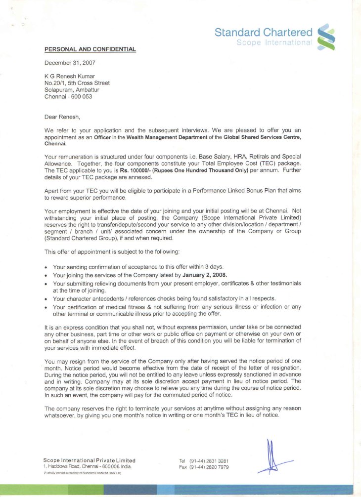 Offer Letter