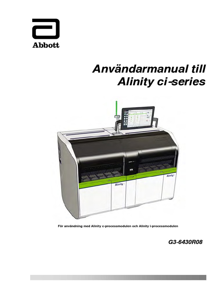 27b - Alinity Ci-Series Operations Manual - Swedish | PDF