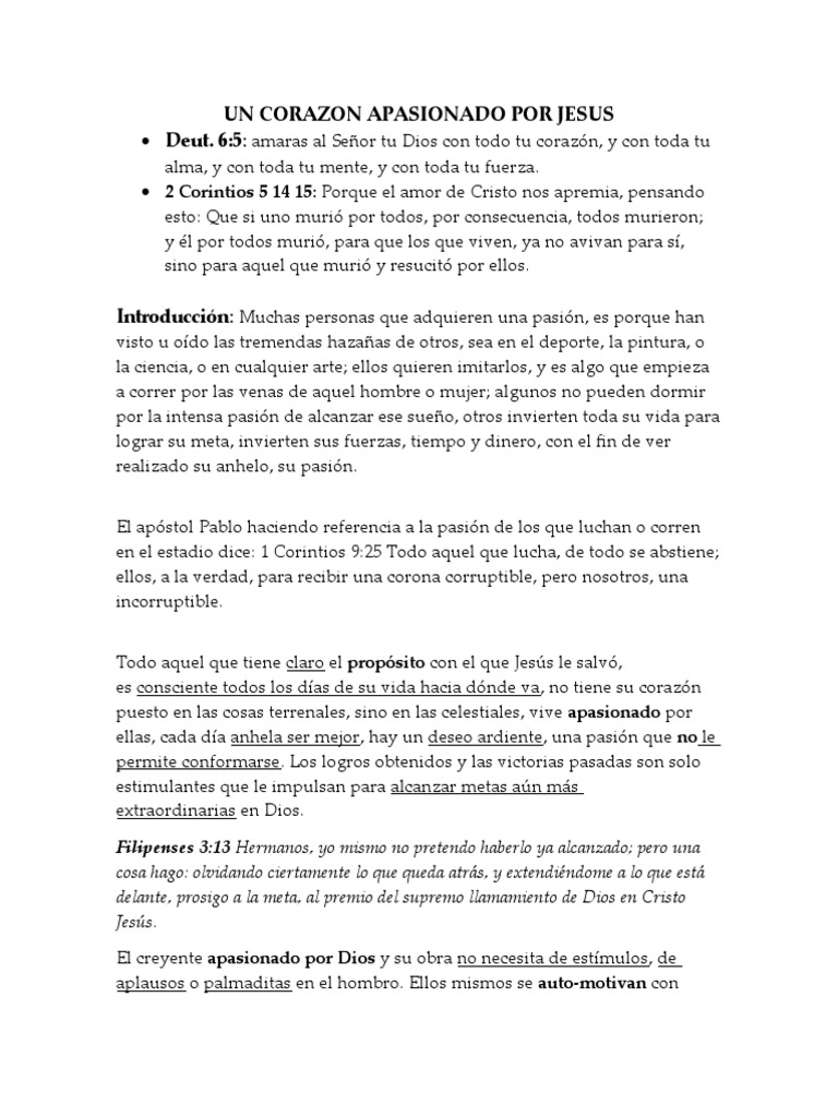 Un Corazon Apasionado X Jesus | PDF