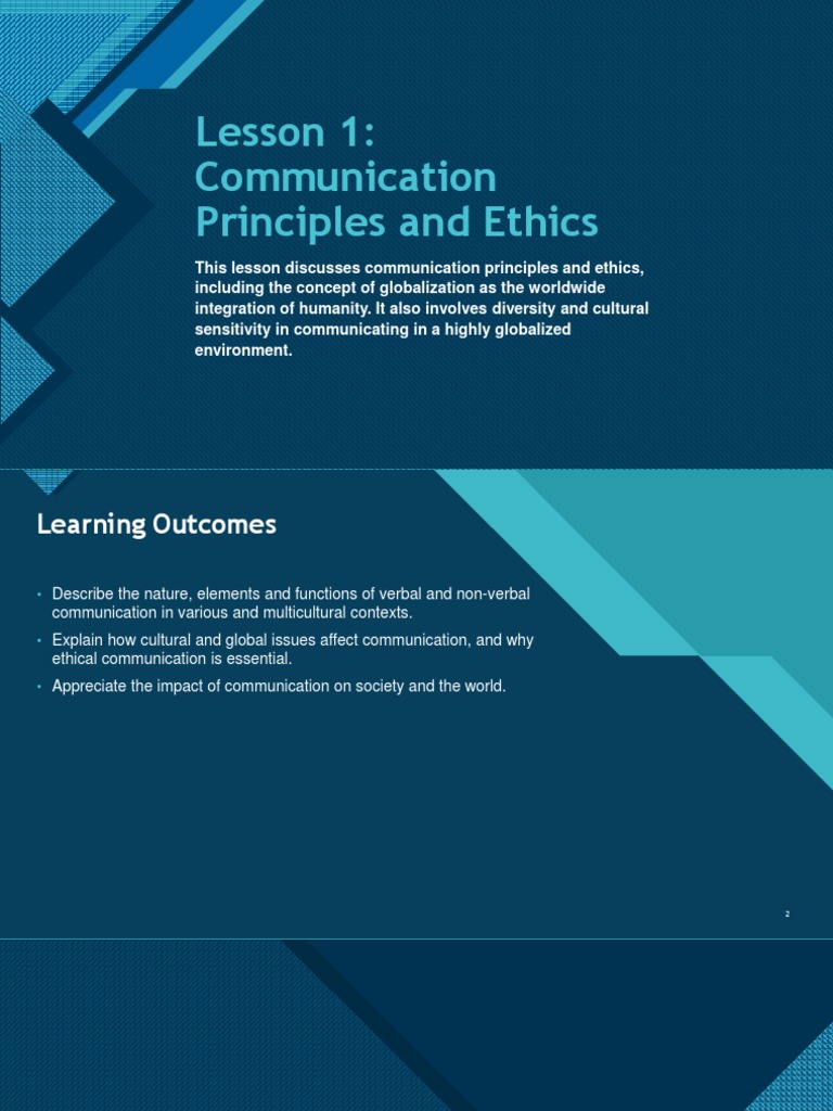 Communication Principles and Ethics Guide | PDF | Communication ...