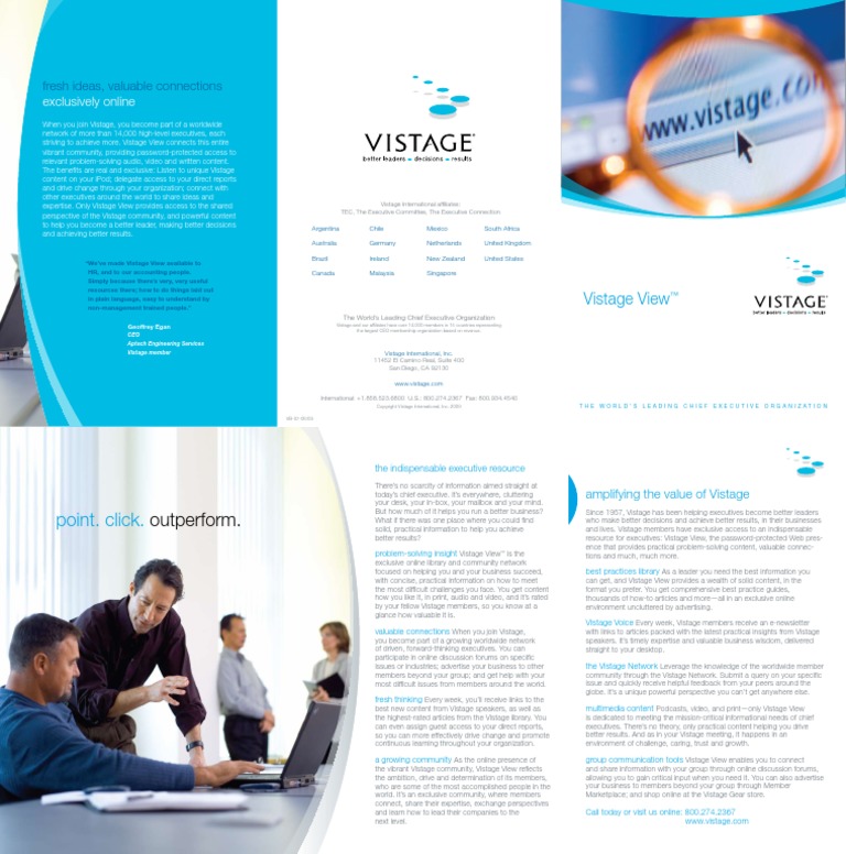 Vistage View Brochure Jun09 | PDF | Communication
