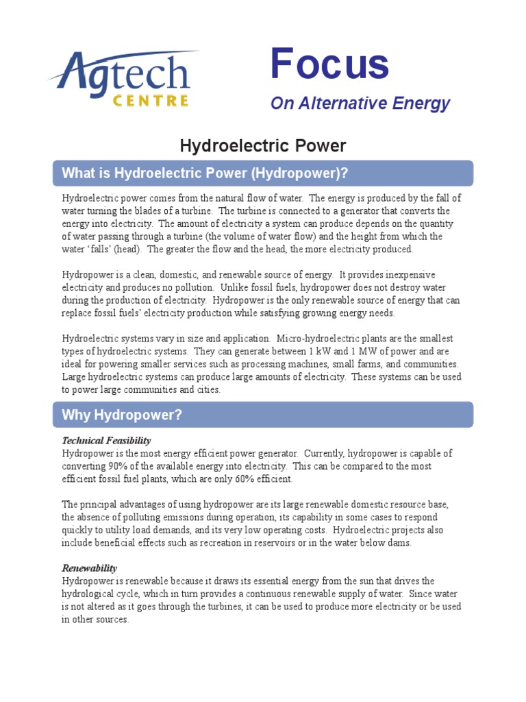 Hydroelectric | PDF | Hydroelectricity | Renewable Energy