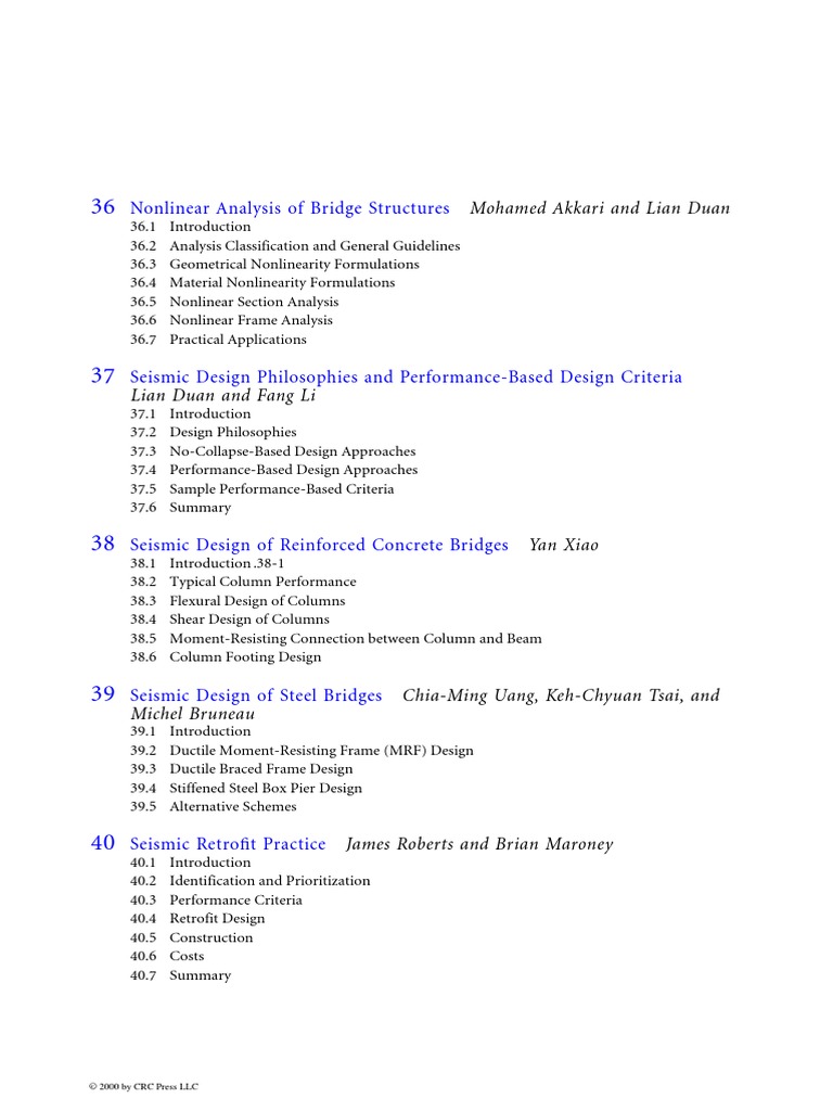 ANALYSIS & DESIGN - Chen, Duan, Bridge Engineering Handbook, (CRC 1999 ...