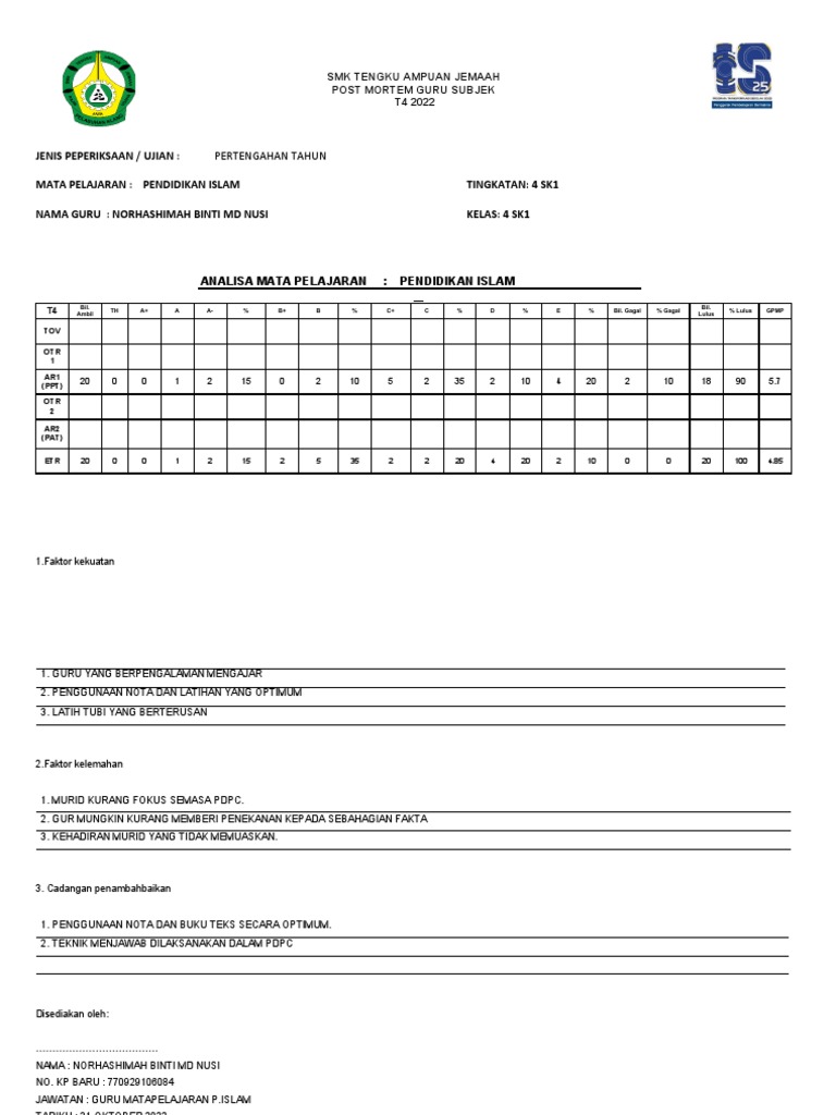 Borang Post Mortem 4SK1 | PDF
