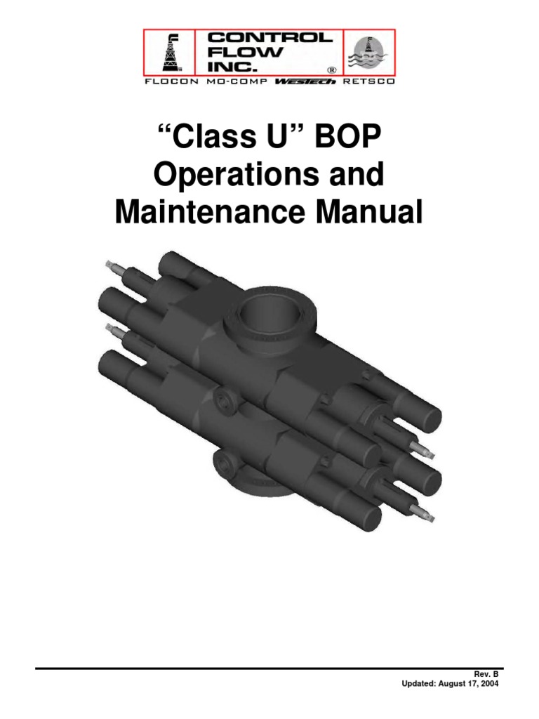 U BOP Manual Rev B | PDF | Piston | Corrosion