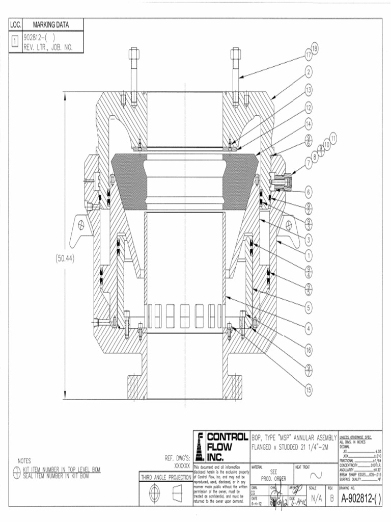 21.25 Annular BOP Drawing | PDF