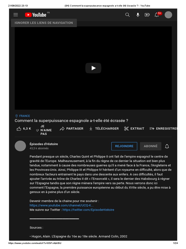 Comment La Superpuissance Espagnole A-T-Elle Été Écrasée - YouTube | PDF