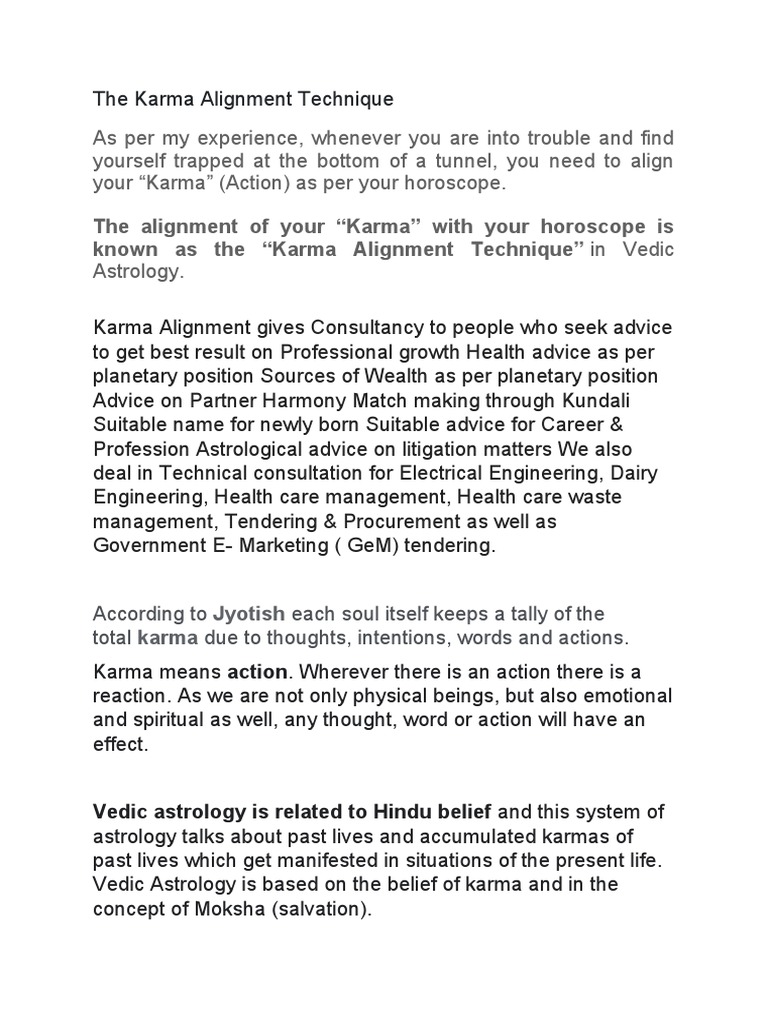 The Karma Alignment Technique | PDF