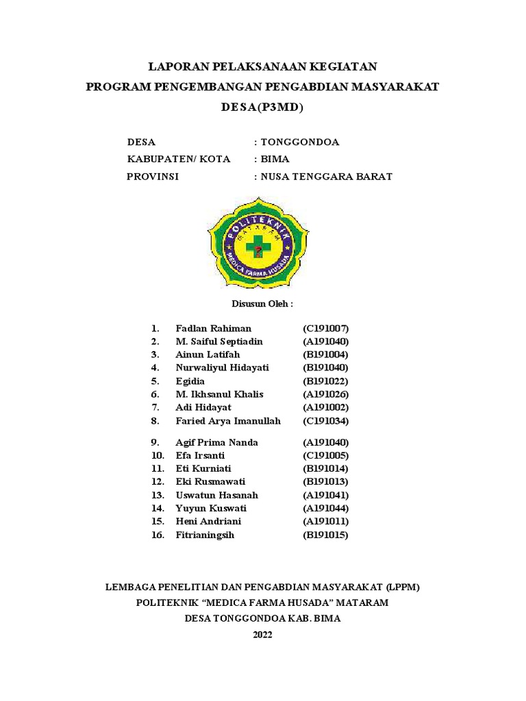 Laporan P3MD Fix. Setelah Rvs | PDF