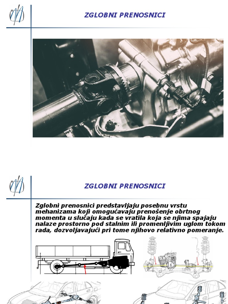 4 Zglobni Prenosnici - Pogonski Mostovi - Noseći Sistemi | PDF