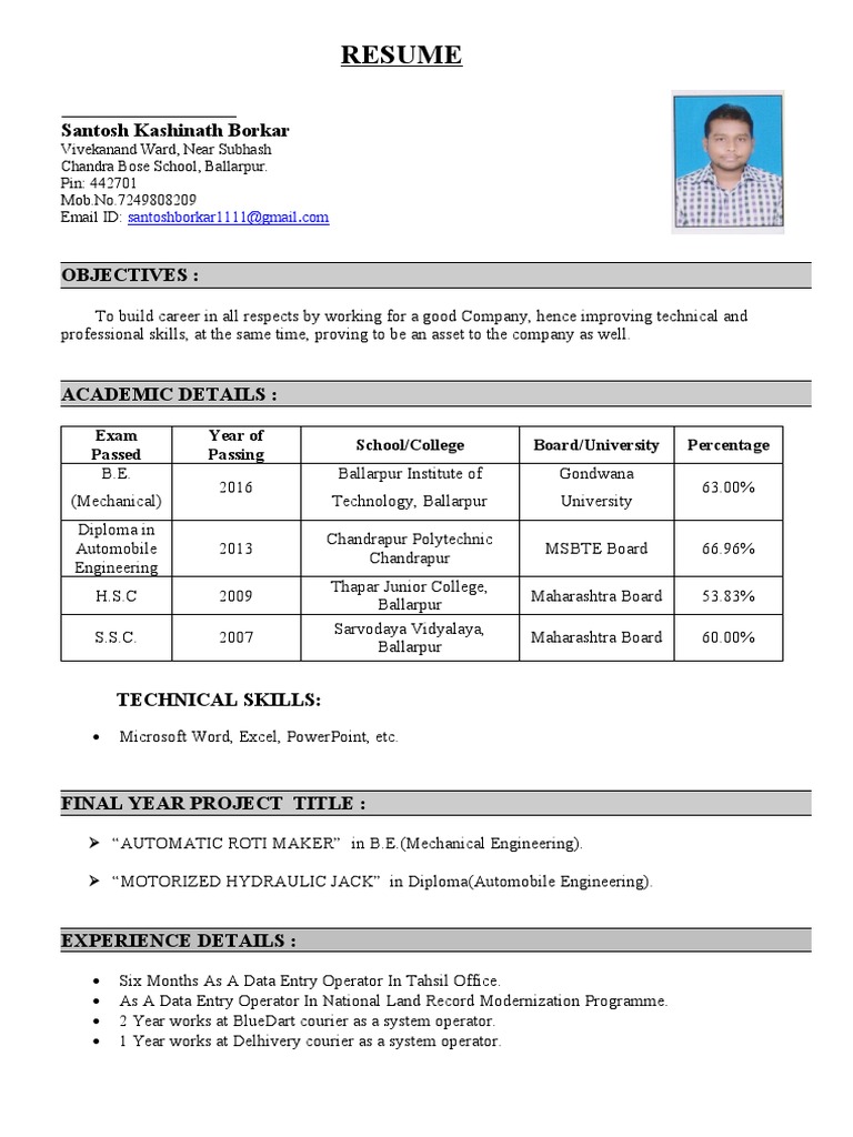 Santosh Borkar Resume-12 | PDF