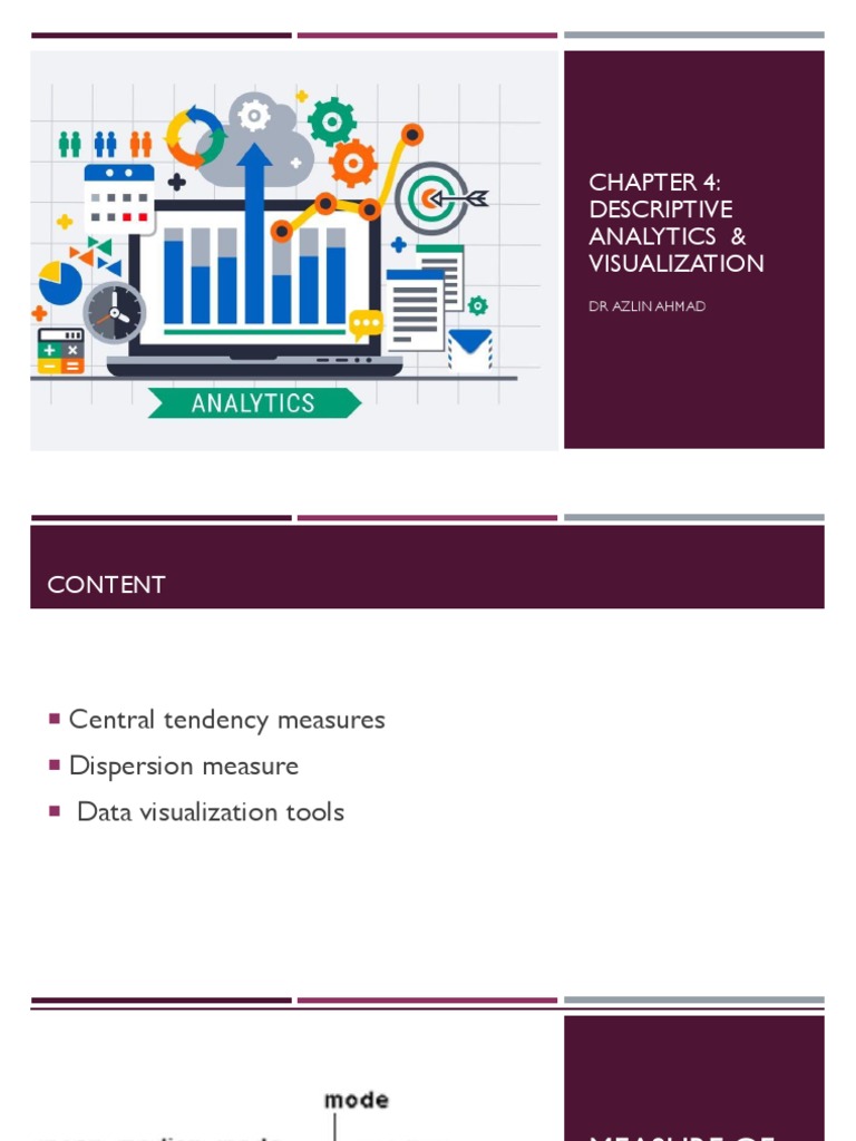 Descriptive Analytics and Visualization | PDF | Mean | Mode (Statistics)