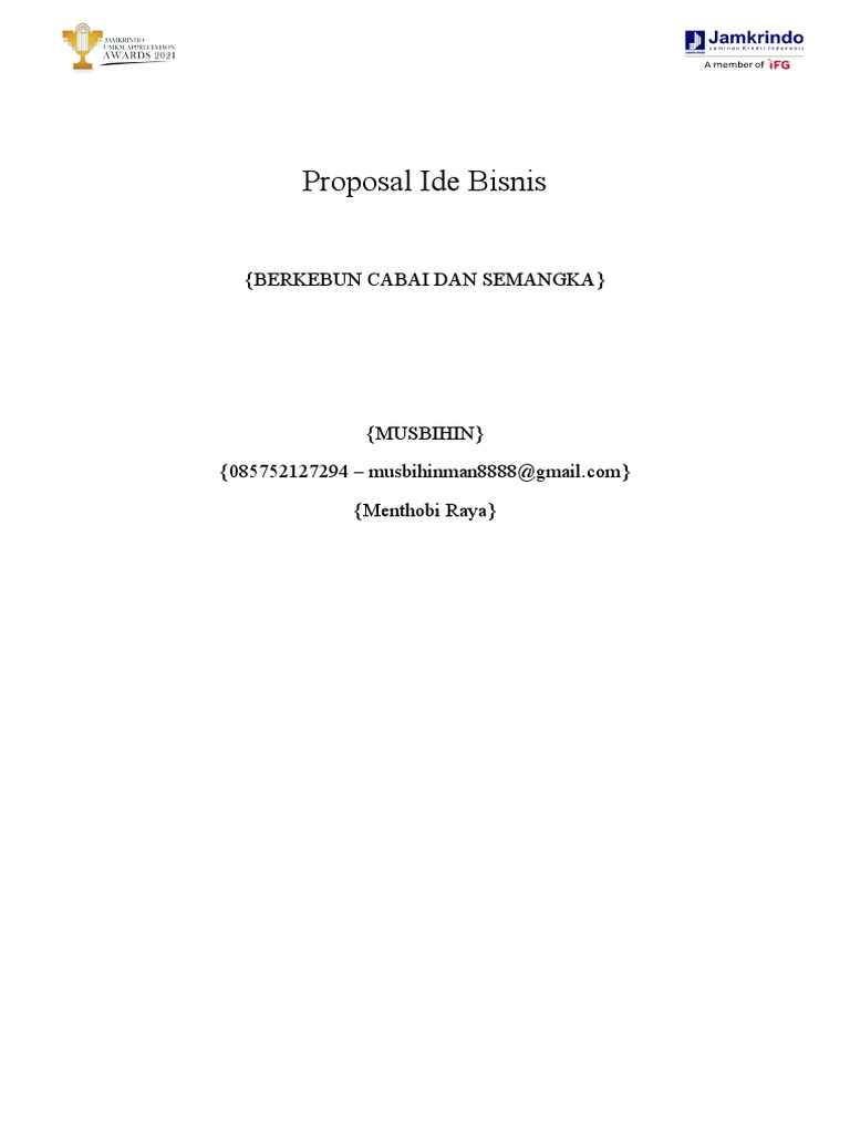 Template - Proposal - Ide - Bisnis - Cabai Dan Semangka | PDF | Bisnis
