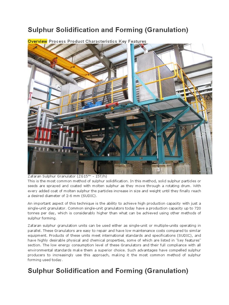 Sulphur Solidification and Forming | PDF | Water | Sulfur