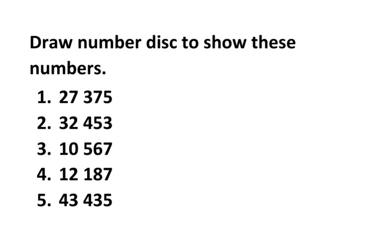 Draw Number Disc To Show These Numbers | PDF