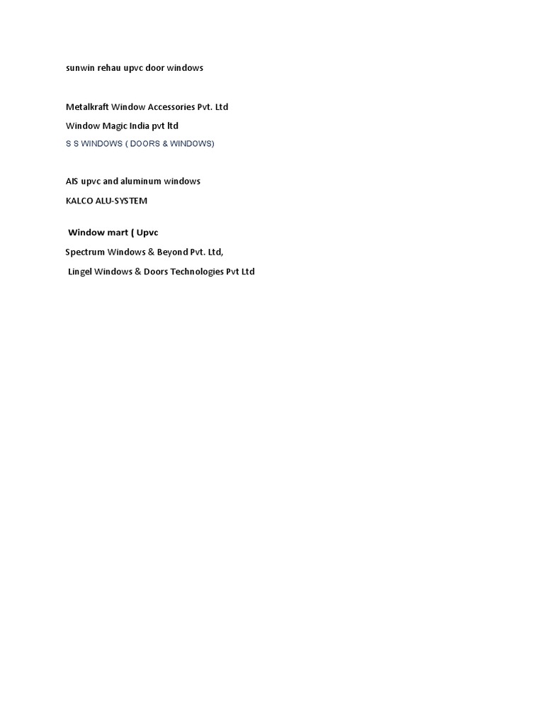 UPVC & Aluminum Windows Guide | PDF | Computers