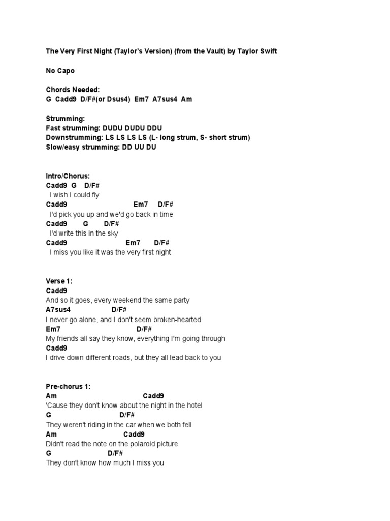 The Very First Night | PDF | Song Structure | Singles (Music)