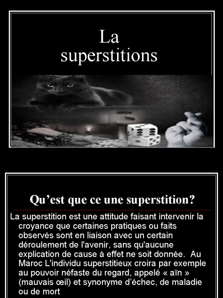 La Superstition Exposé Présenter Par Ikram Hibbou | PDF | Superstitions