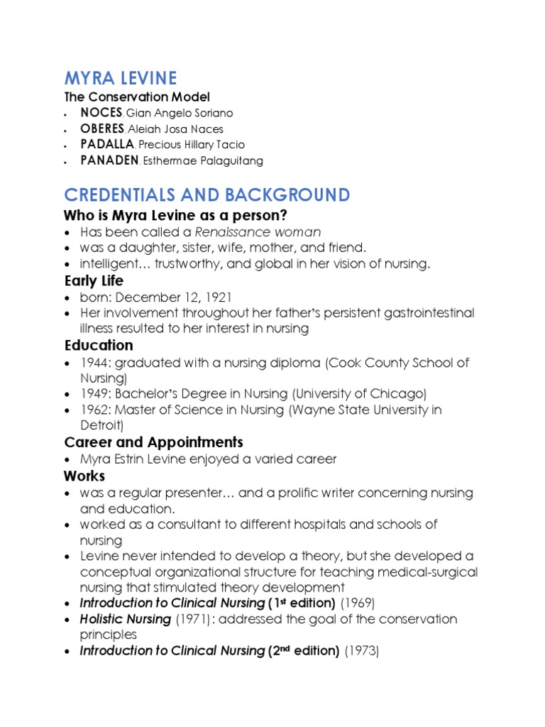 MYRA-LEVINE Handouts | PDF | Nursing | Pain