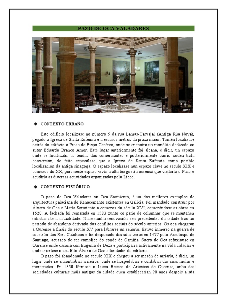 Pazo de Oca Sarmiento | PDF
