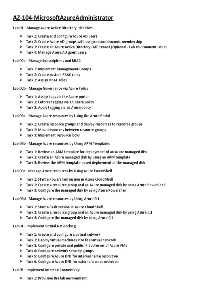 Manage Azure Resources and Deploy Workloads with Labs | PDF | Microsoft Azure | Computer Network