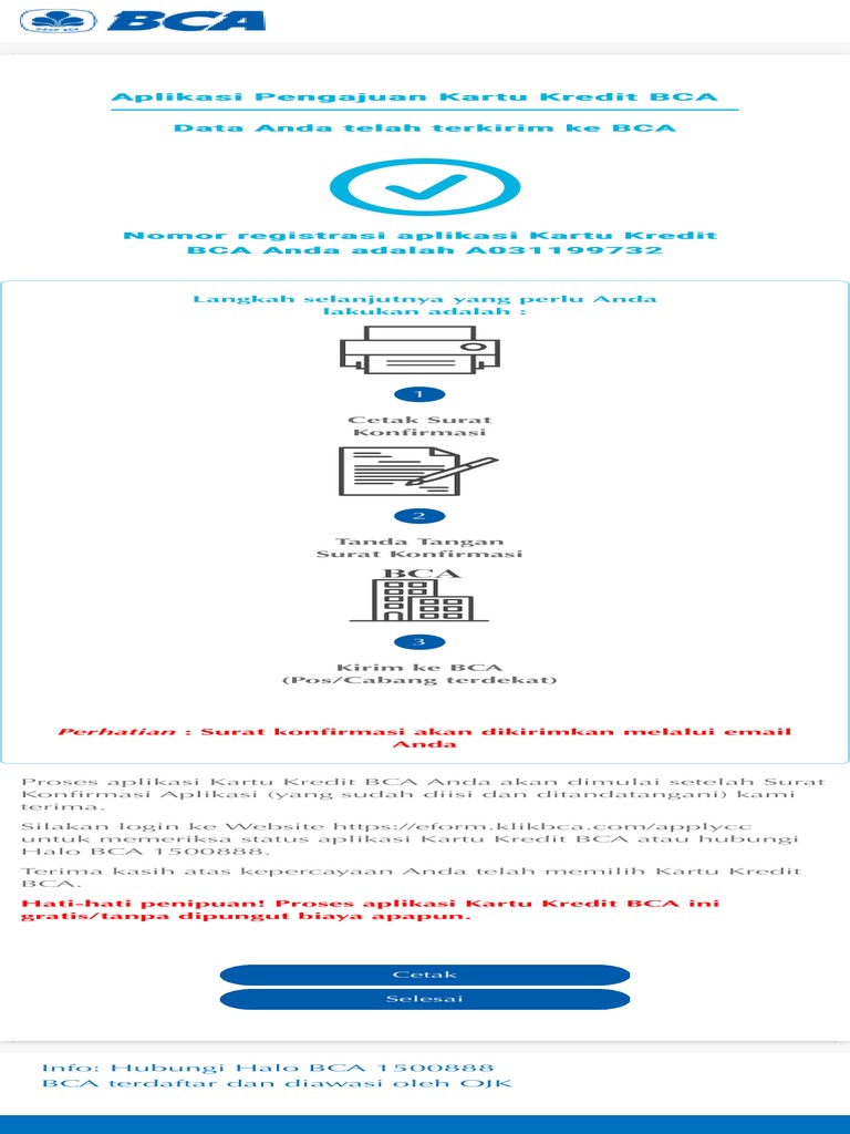 BCA E-Form Kartu Kredit | PDF | Pengelolaan Keuangan & Uang