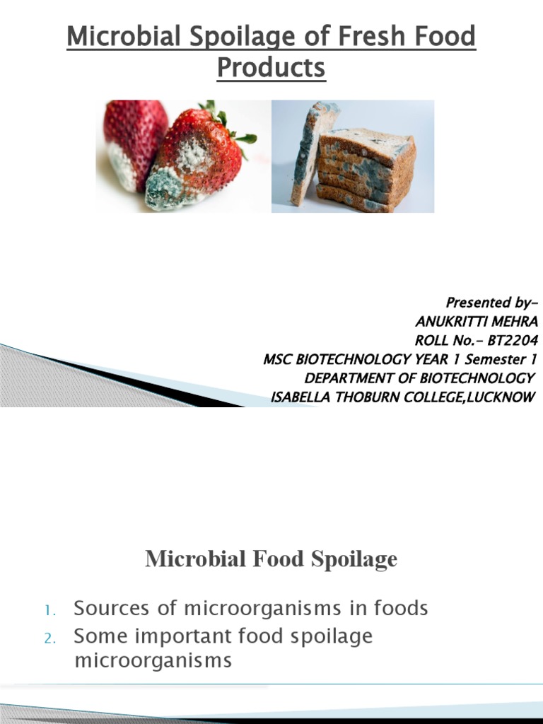 Microbial Food Spoilage | PDF | Decomposition | Microorganism