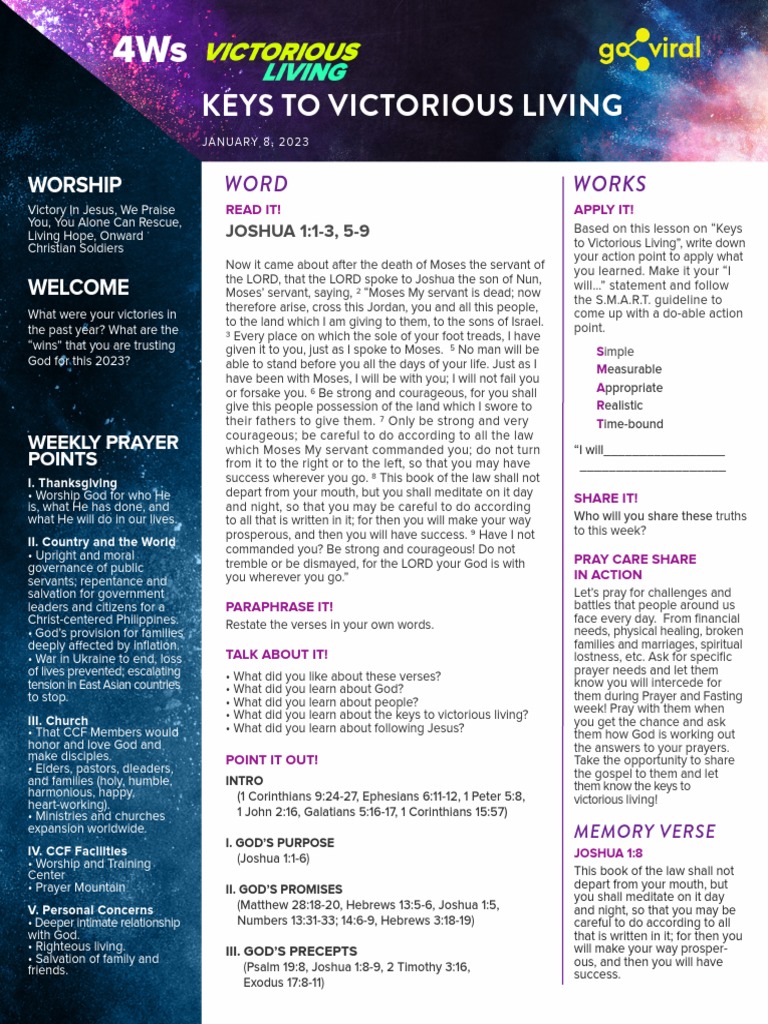 Weekly Prayer Points and Reflections | PDF | Prayer | Joshua