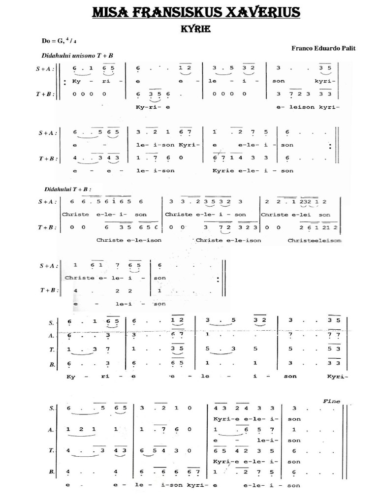 Ordinarium Fransiskus Xaverius | PDF