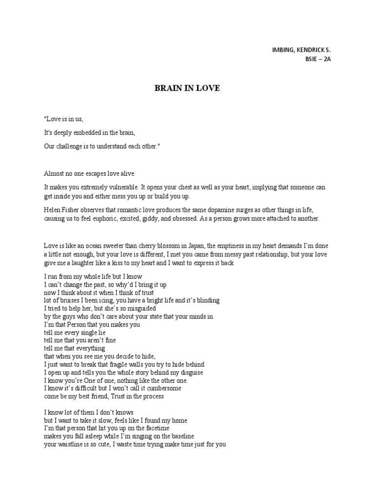 Brain in Love | PDF | Love